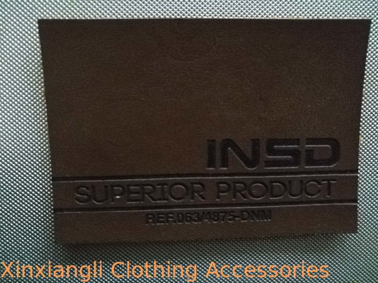 Faux Leather Patches For Clothing , Embossed Leather Tag Customized Size Shape