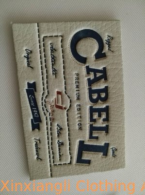 Custom Branded Leather Patches For Kids Jeans Denim Clothing Black Brown Color