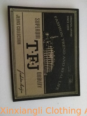 Custom Leather Patches For Clothing , Embossed Leather Labels OEM / ODM