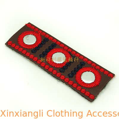 Hot Stamping Leather Patches For Clothing , Real Embossed Leather Labels