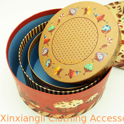 Round Cardboard Gift Boxes For Hinged Packaging , Decorative Cardboard Boxes For Gifts