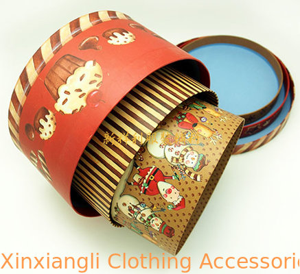 Round Cardboard Gift Boxes For Hinged Packaging , Decorative Cardboard Boxes For Gifts