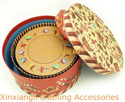 Round Cardboard Gift Boxes For Hinged Packaging , Decorative Cardboard Boxes For Gifts