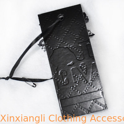 Coated Paper Material Clothing Hang Tags With Cotton String Print / Sewing Logo