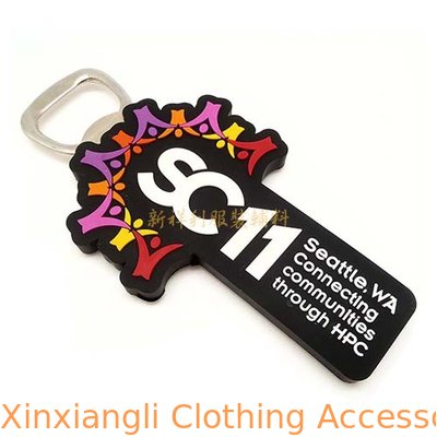 Key Shaped Rubber Clothing Labels With Embossed Printed Logo Eco Friendly