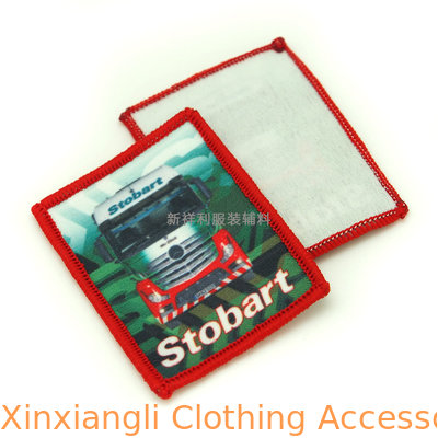 Customized Color Silk Screen Clothing Labels , Garment Heat Transfer Patches