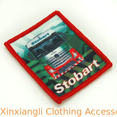 Customized Color Silk Screen Clothing Labels , Garment Heat Transfer Patches