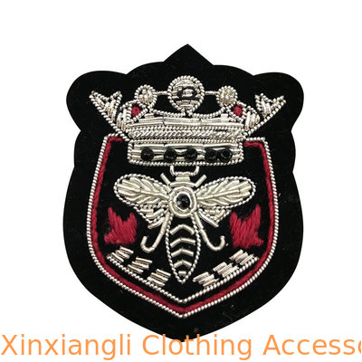 India Silk Wire Embroidery Blazer Crest Patches For Clothing 100% Handmade