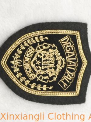 Gold And Silver Royal Navy Blazer Badges Embroidered Patches Customized Shape