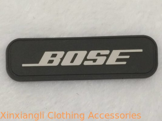 Waterproof Soft Rubber Clothing Labels With 3D Brand Name Logo Design