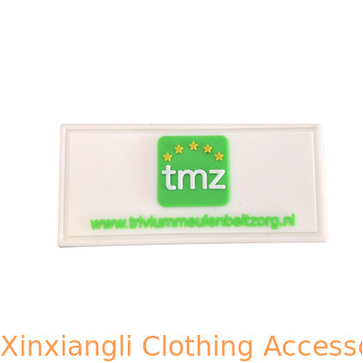 Customized Transparent Rubber Logo Patches For Clothing / Bags / Suitcase / Hats