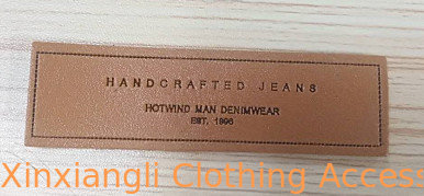 Pu patch with debossed logo, size 1.5*6 cm , Stick 2 set leather for cloth, jeans and fashion cloth