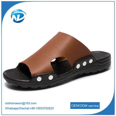 Soft Leather Upper PVC Outsole Sandals For Men supplier