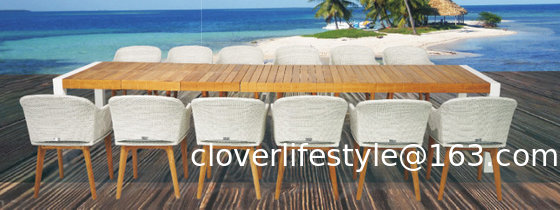 Wicker Chair with Aluminum frame + Teak wood legs  By Clover Lifestyle