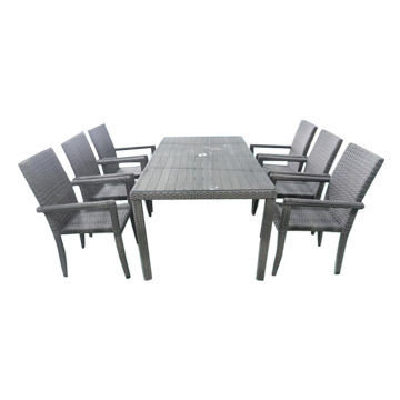 Wicker Dining set with Aluminum frame Classic style By Clover Lifestyle
