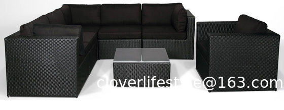 7 Pcs for Flat Wicker Sofa Set with Cushion and Coffee table.