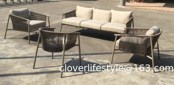 Outdooor Rope Furniture sofa set with powder coating for Hotel, Garden and Beach by Clover Lifestyle China