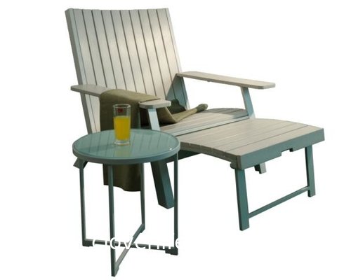 Sun lounger with poly wood and aluminum frame  for Home. Hotel, Garden and Beach by Clover Lifestyle Outdoor Furniture