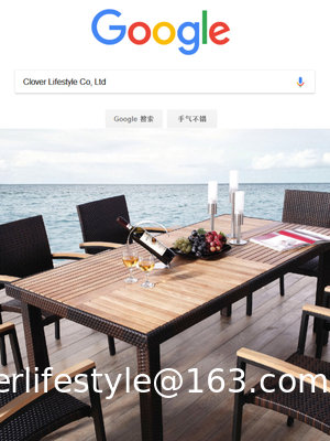 Wicker chair with aluminum frame and teak wood or poly wood arm  By Clover Lifestyle