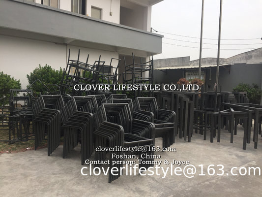 Wicker Dining set with Aluminum frame Classic style By Clover Lifestyle