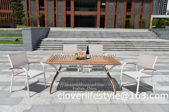 Textilene dining set with powder coating for Home. Hotel, Garden and Beach by Clover Lifestyle Outdoor Furniture