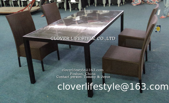 ARISTIDE flat wicker / Textilene DINING SET for Hotel, Garden and Beach by Clover Lifestyle Outdoor Furniture China