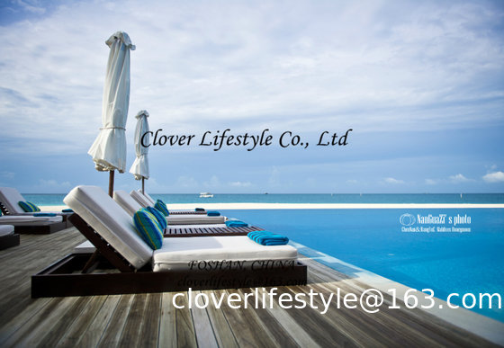 Flat wicker Sun bed flexible ottoman with table for Hotel, Garden and Beach by Clover Lifestyle Outdoor Furniture China