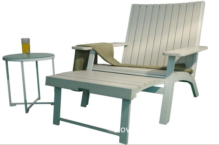 Sun lounger with poly wood and aluminum frame  for Home. Hotel, Garden and Beach by Clover Lifestyle Outdoor Furniture