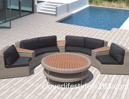 Leisure wicker sofa lounger coffee table for Home,  Hotel, Garden and Beach by Clover Lifestyle Outdoor Furniture China