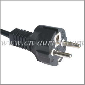 VDE European type F power cord with CEE7/7 straight plug
