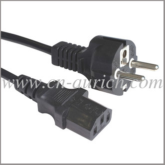 European cord set VDE approval power supply cord with C13
