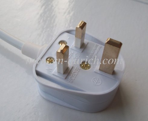 UK power cord with assembly fused plug BS approved rewireable plug
