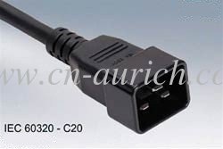 IEC320 C20 power cord male plug
