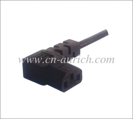 IEC320 power cord with left angled C13 female plug