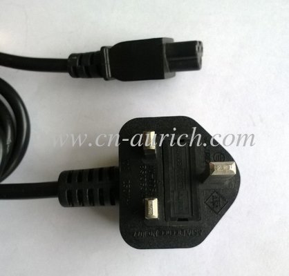 UK C5 power cord set, laptop AC adapter input power cord