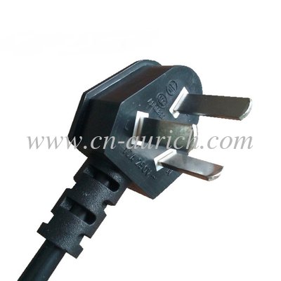 China 3-pin right angle plug with CCC approval power cables