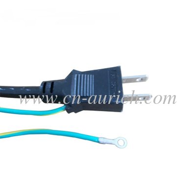 Japanese 2-pin plug with grounding wire, C19 angled power cord
