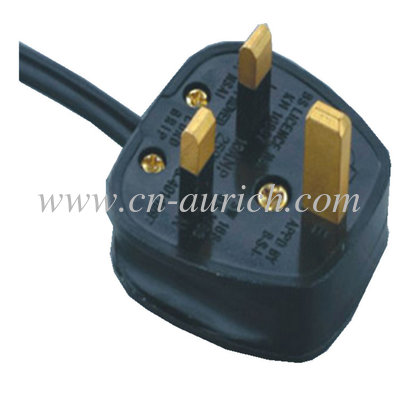 UK power cord with BS rewireable fused plug