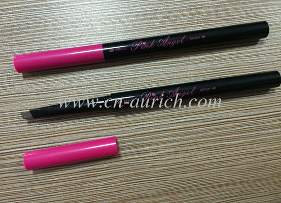 custom logo printing retractable eyebrow pencil with eyebrow brush/eyebrow powder