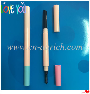 OEM customized color 10x140mm plastic double head eyebrow pencil with different nib