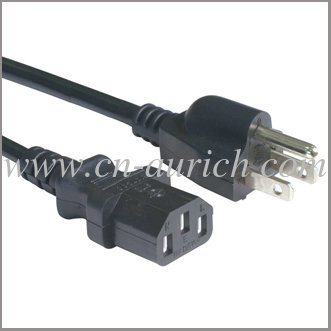UL ceritfied power supply cord with IEC320 C13 female connector, North American cord set