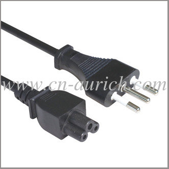 Italian AC adapter input power cord with IEC320 C5 connector