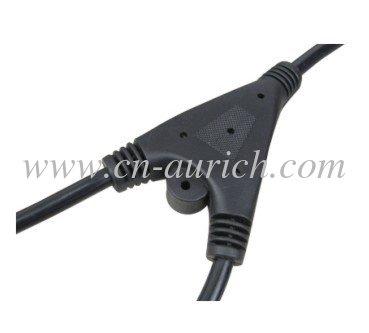 Power cords with Y shape connector, splitter power cable