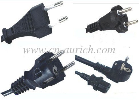 VDE European power supply cords with CEE7/7 CEE7/16 schuko plugs