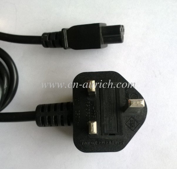 UK C5 power cord set, laptop AC adapter input power cord