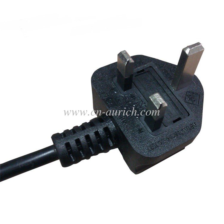 BS approved UK AC power cord, type G 3-pin fused plug with power cables