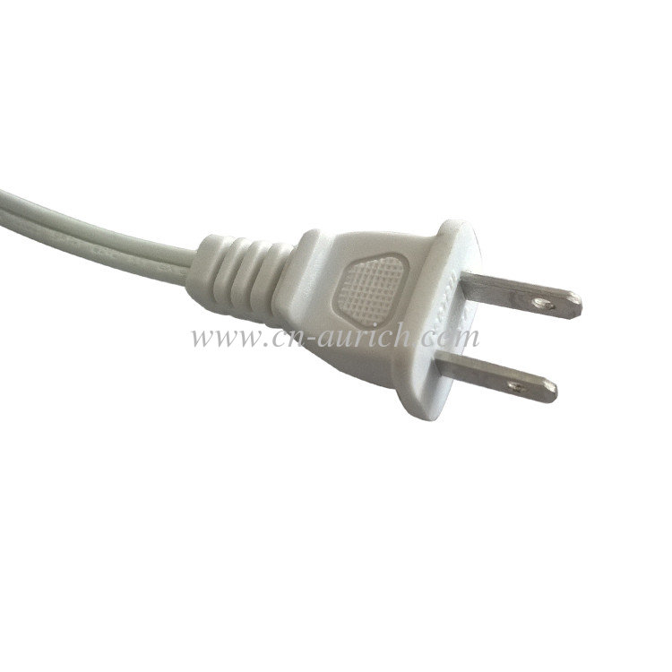 China 2 prong power cord plug, PVC insulated and coated Chinese 2-core power cables