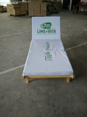China LFurniture Wooden Lying Bed beside Swiming Pool-1