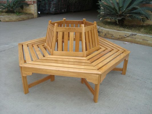 China LFurniture Circular Quinquangular Wooden Bench-19