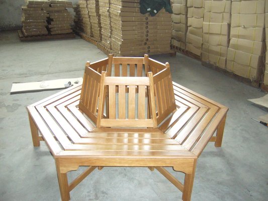 China LFurniture Circular Quinquangular Wooden Bench-19